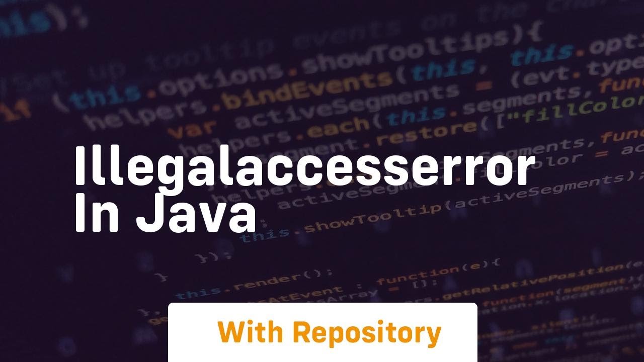 illegalaccesserror in java - YouTube