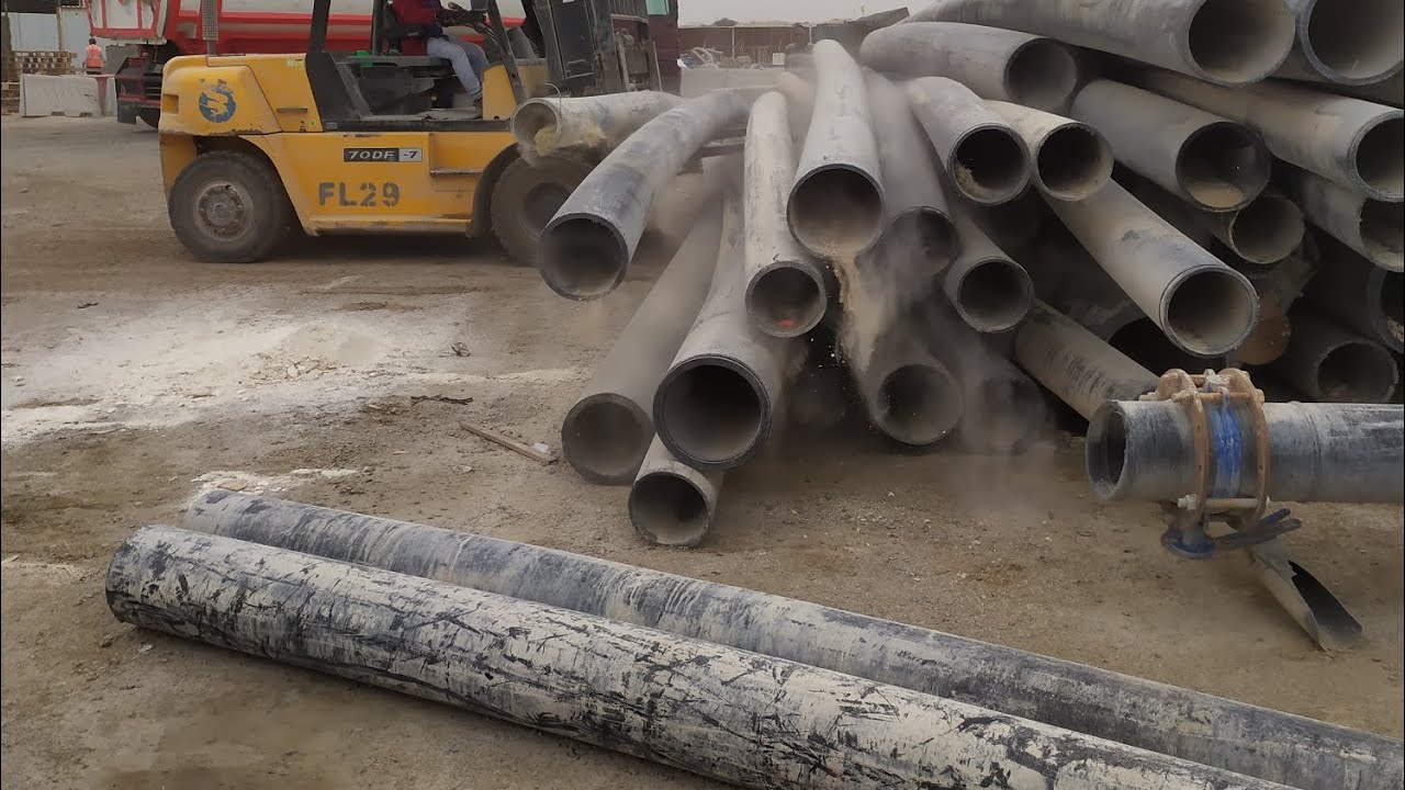 plastic pipe | big plastic pipe load with hyundai forklift | black pipe ...
