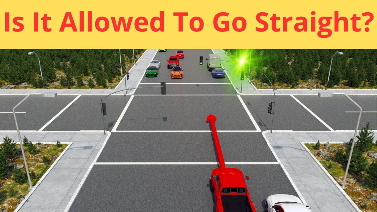 SOLVE THIS TASK. Are You Allowed To Go Straight? USA Driving Tests and ...