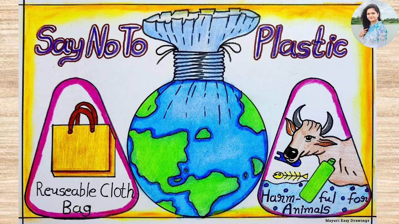 World Environment Day Poster Drawing Easy / Beat Plastic Pollution ...