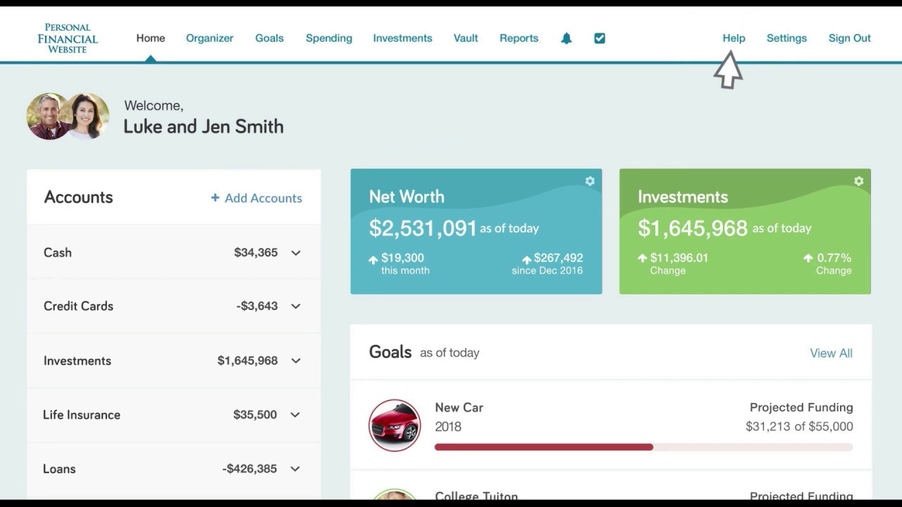 Personal Financial Website - YouTube