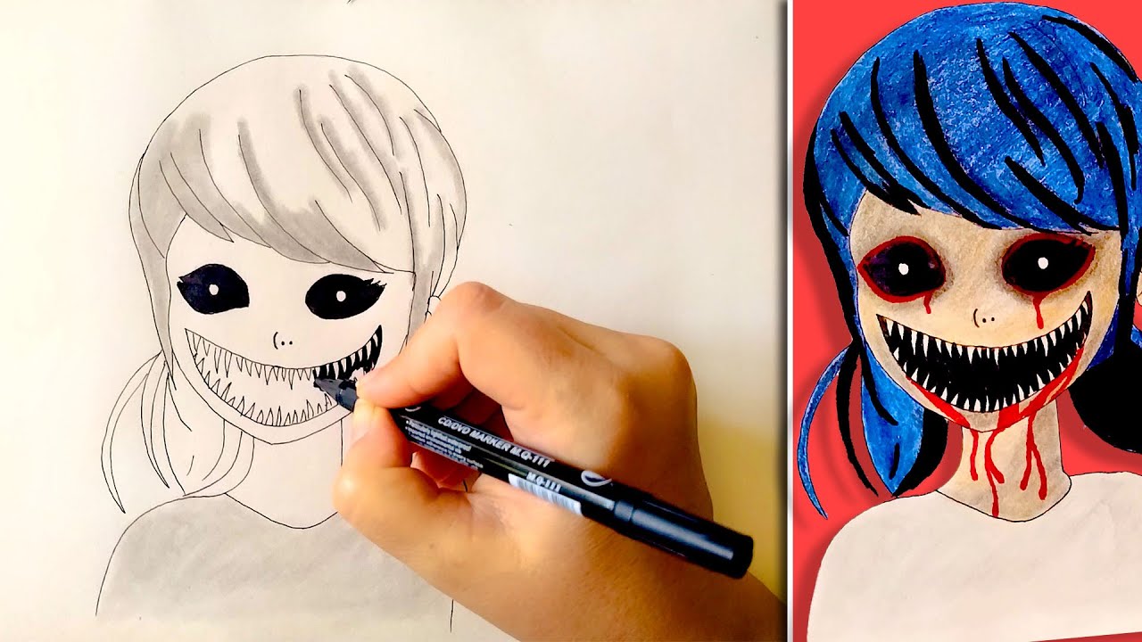 How To Draw Miraculous Ladybug The horror version | step by step - YouTube