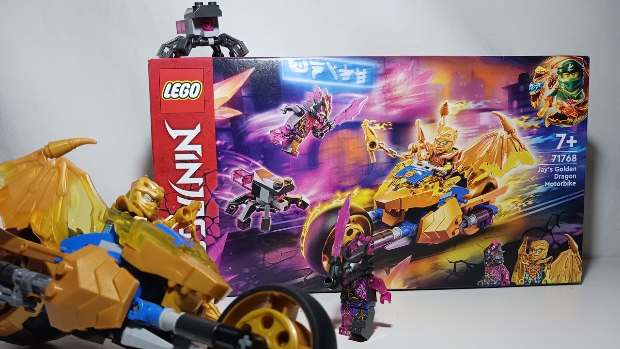 Lego ninjago Jay's golden dragon motorbike review - YouTube