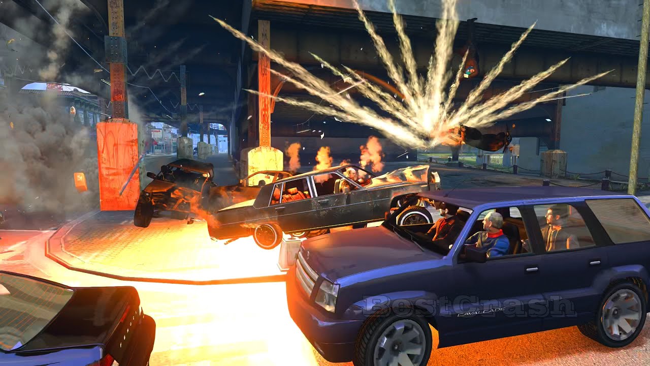 GTA 4 Crash Testing Real Car and continuous explosion #1 - YouTube
