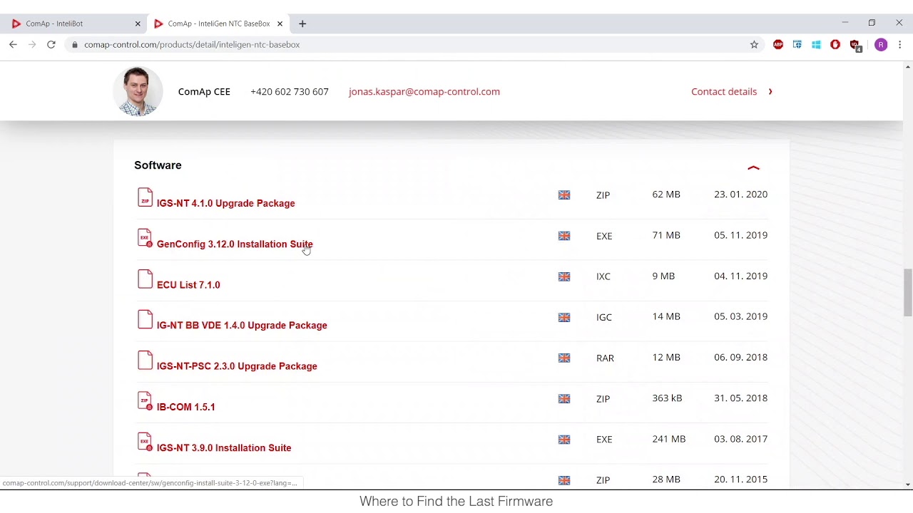 Where can I download the last firmware for my ComAp controller? - YouTube