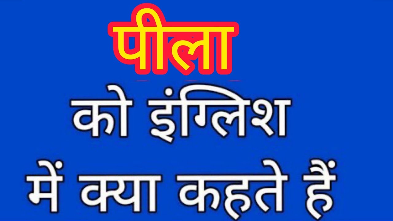 Peela ko english mein kya kahate hain | पीला को इंग्लिश में क्या कहते ...