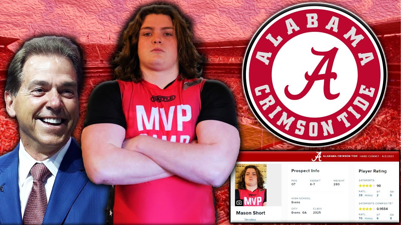 Meet Alabama Crimson Tide HUGE BRICK WALL SOPHOMORE OT l Mason Short ...