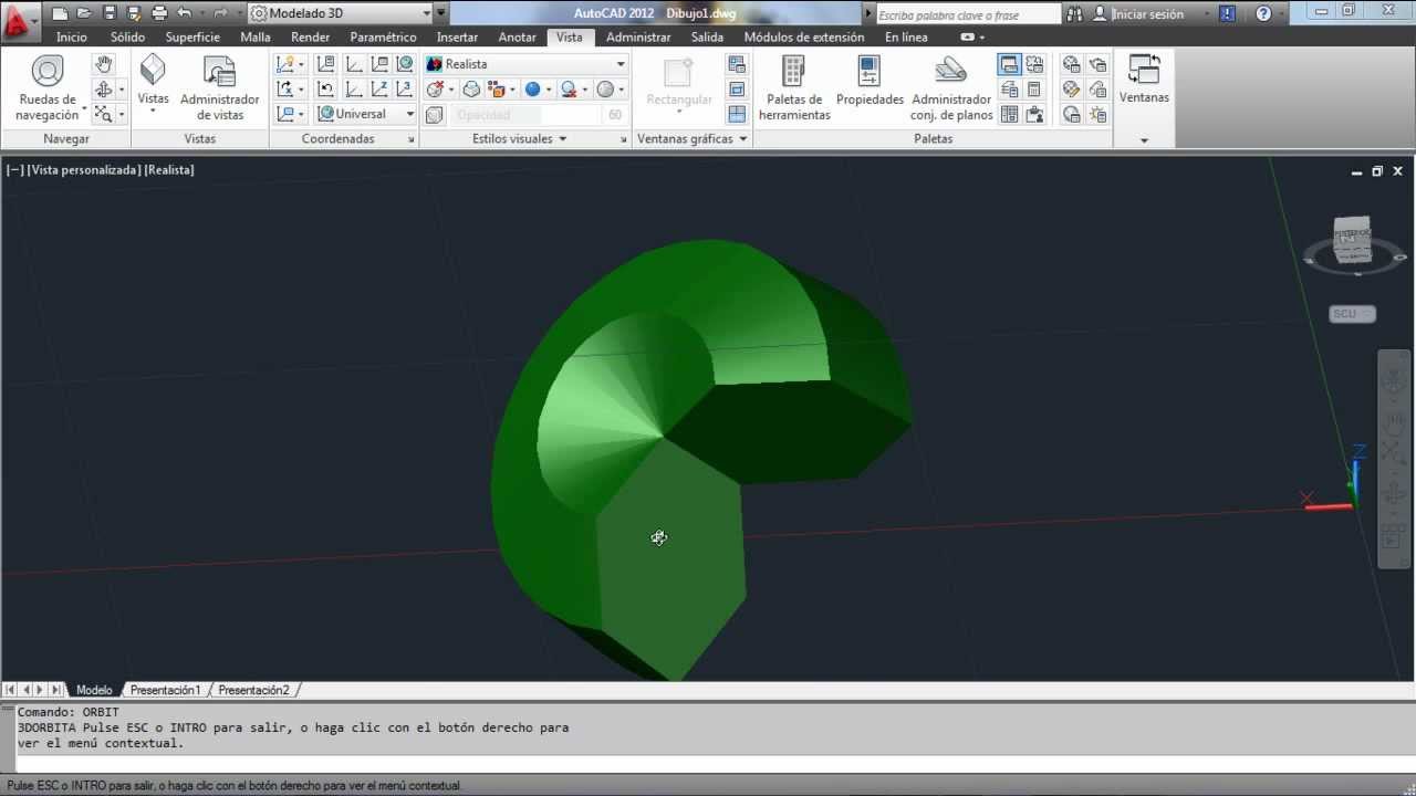 AUTOCAD -Como aplicar el comando revolve o revolución - YouTube