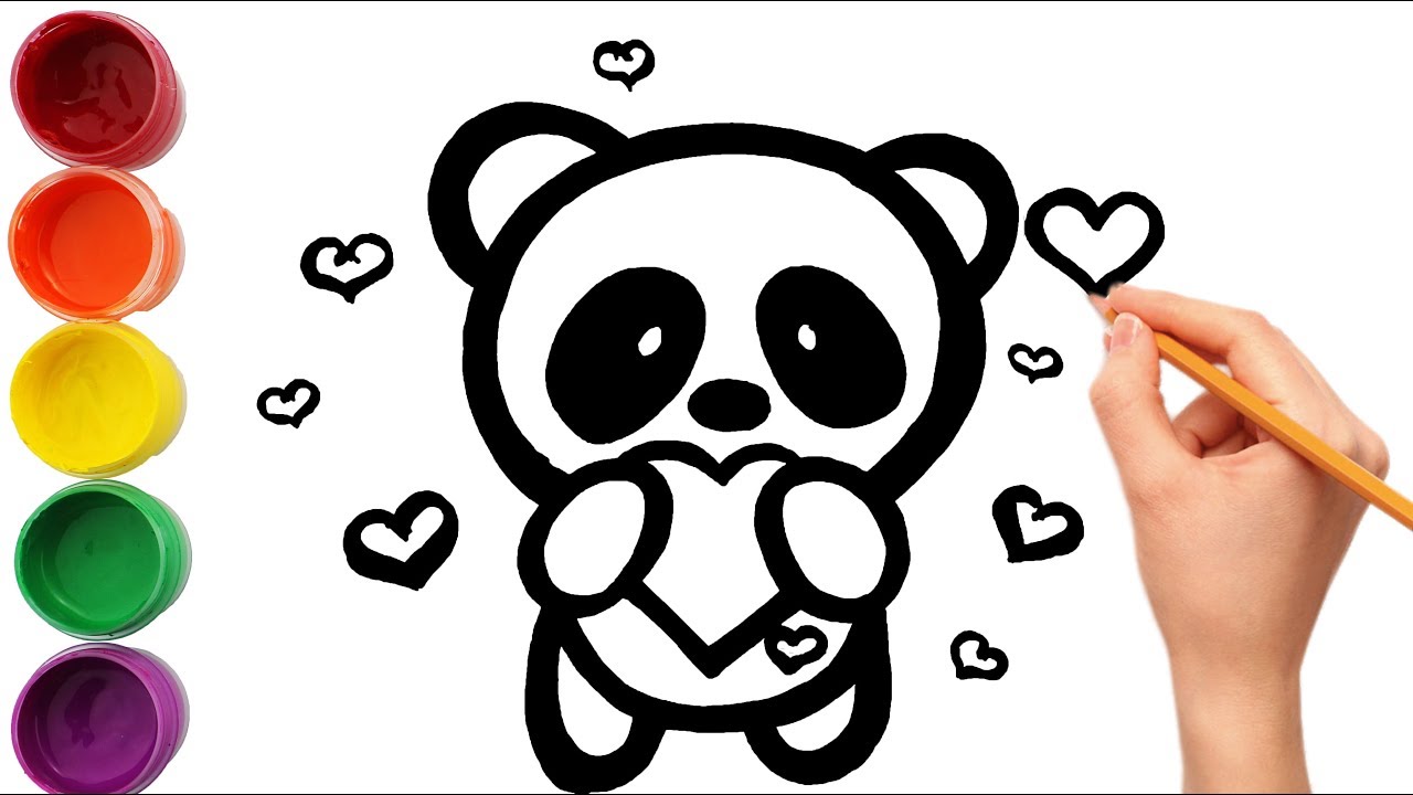 Drawing and Coloring Panda | kids art time | Playful Drawings - YouTube