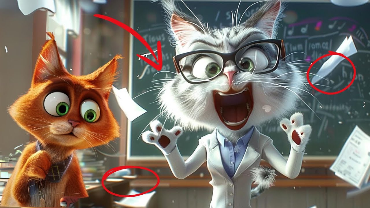 Math Anxiety 😰 Cat Classroom Nightmare 😿 #catlover #cat #funny #cartoon ...