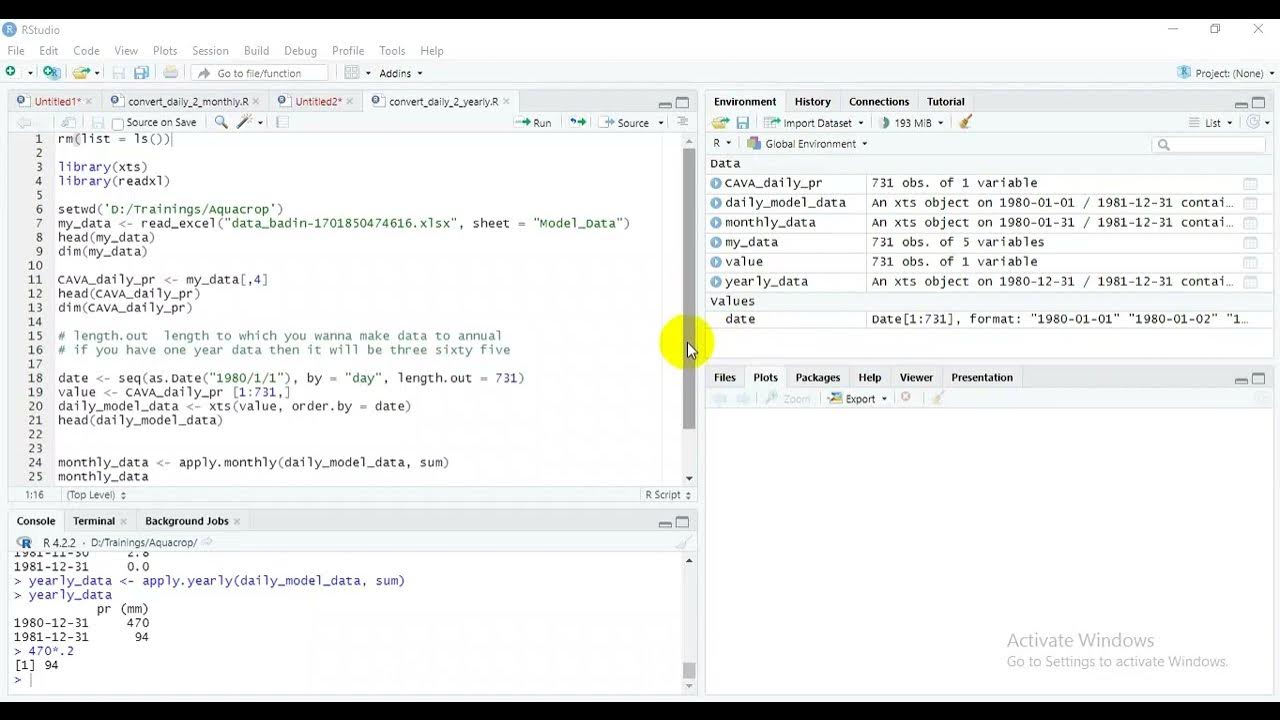 convert daily data into monthly and yearly formats - YouTube