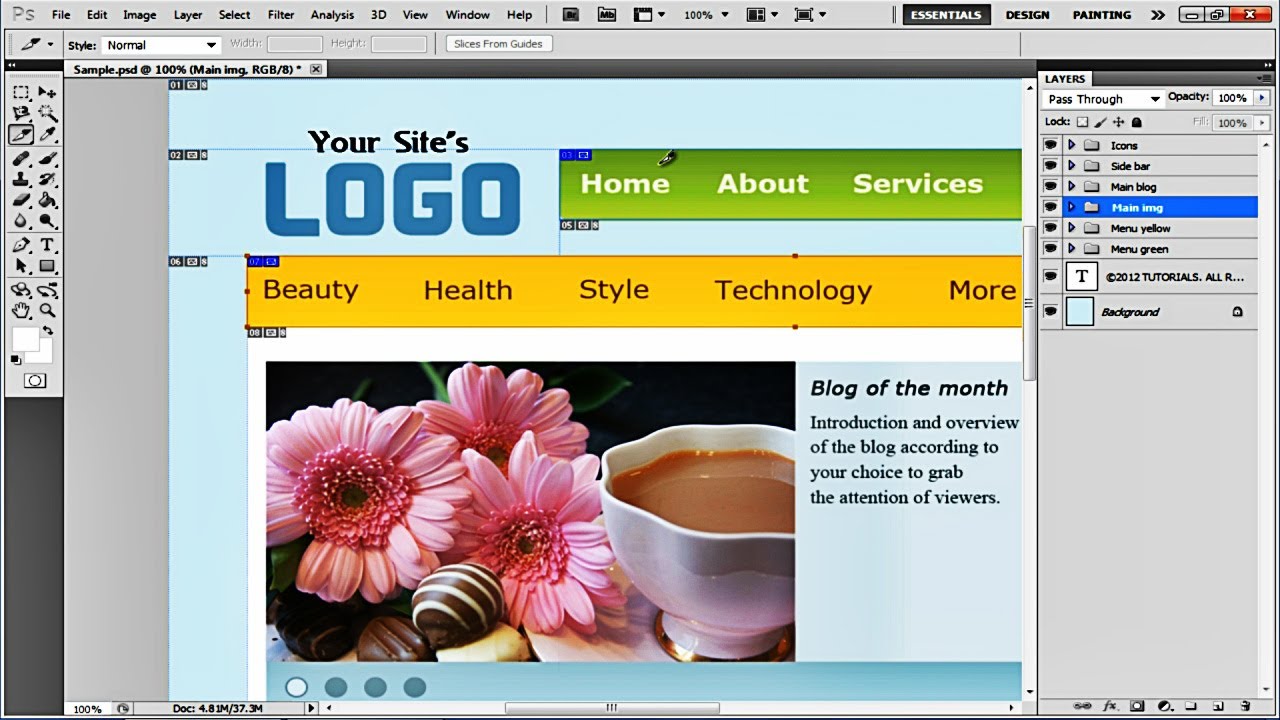 How To Slice In Photoshop YouTube How To Slice In Photoshop YouTube