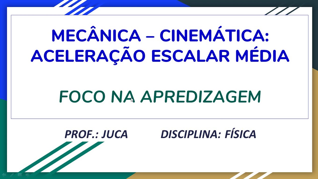 Física 1 - Aceleração escalar média - YouTube