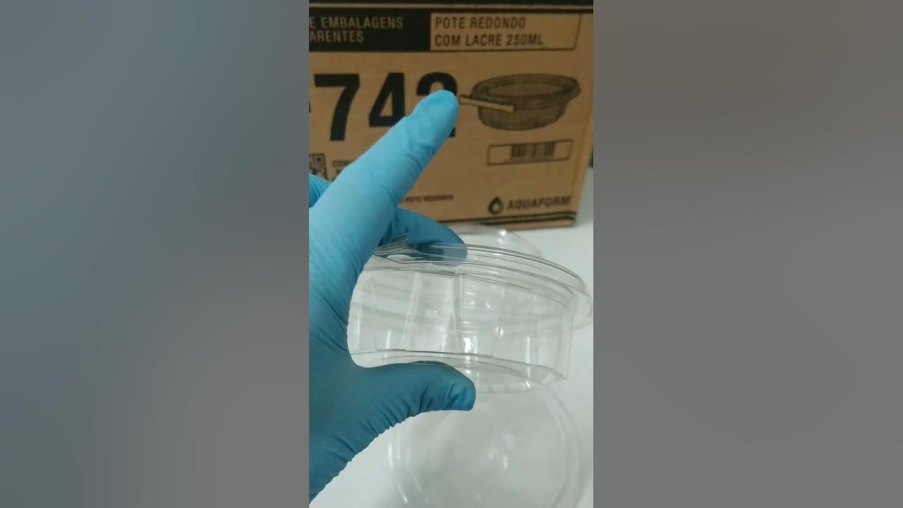 Pote Redondo F742 Com Lacre Transparente 250ml 12,5x3,5cm Caixa Com 100unid - YouTube