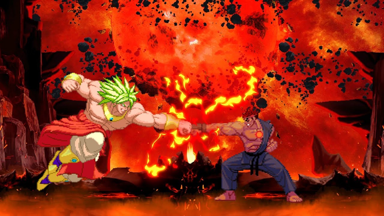 Evil Ryu Vs Broly (Legendary Super Saiyan) [Street Fighter][Dragon Ball ...