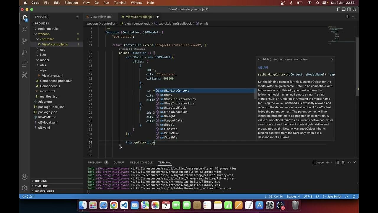 Json Model Table Binding In Sapui5 Youtube