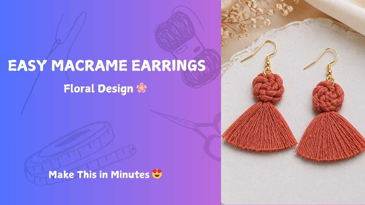 Macrame Earrings Tutorial | DIY Macrame Floral Earrings - Tutorial ...