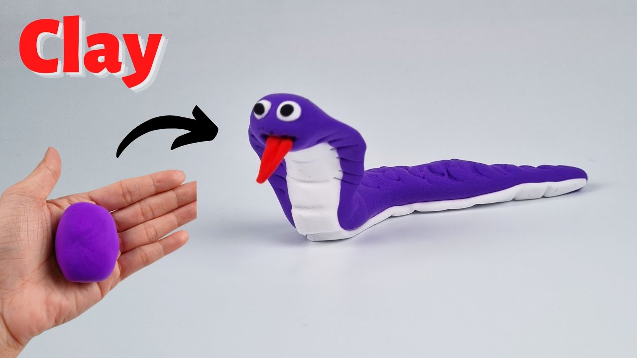 How to make clay snake easy ️ How to make snake with clay 😊 polymer ...