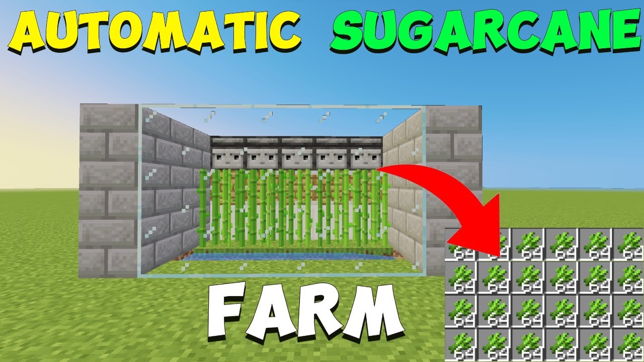 Easy And Automatic Sugarcane Farm In Minecraft | Tutorial - YouTube