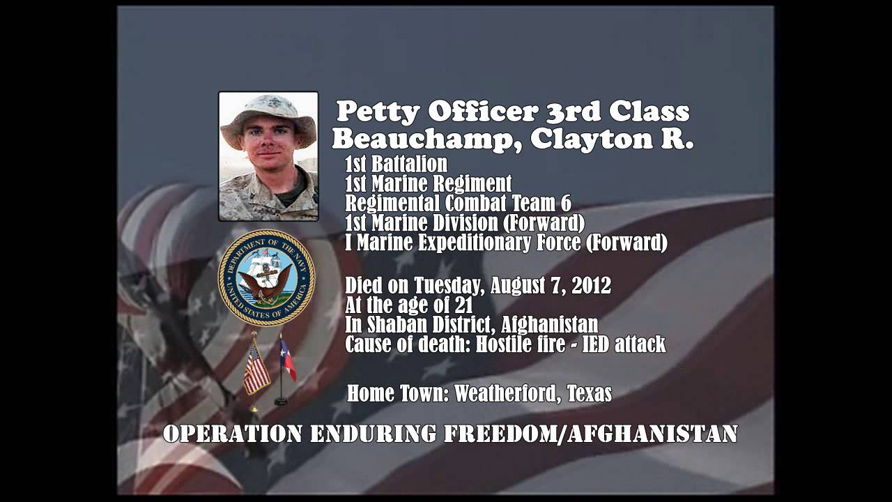 U.S. Navy Memorial Tribute - Afghanistan War - Petty Officer 3rd Class ...