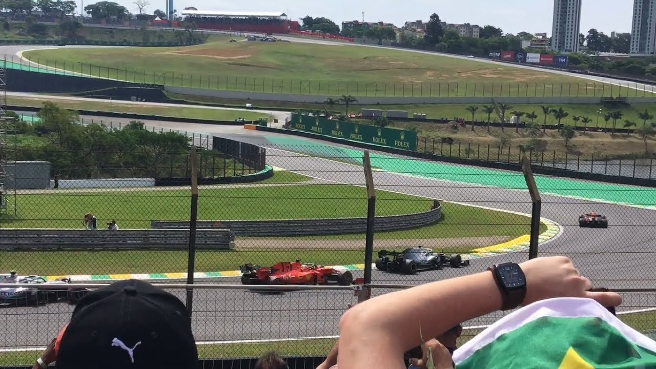 GP BRASIL 2019 - SETOR G - Volta do Carro do Senna + Largada + Mercedes ...