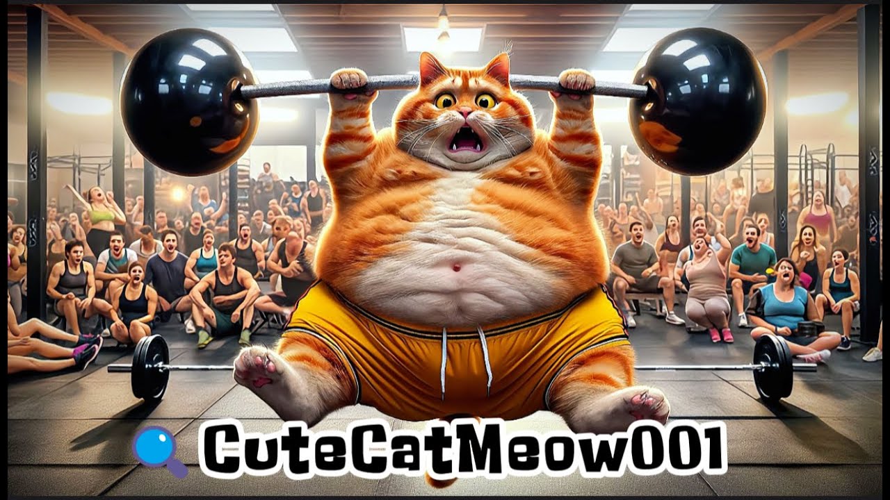 Fat Cat Lifts Weight🏋️‍♂️💪😹 #cutecat #catlover #catstory #aicat #猫 ...