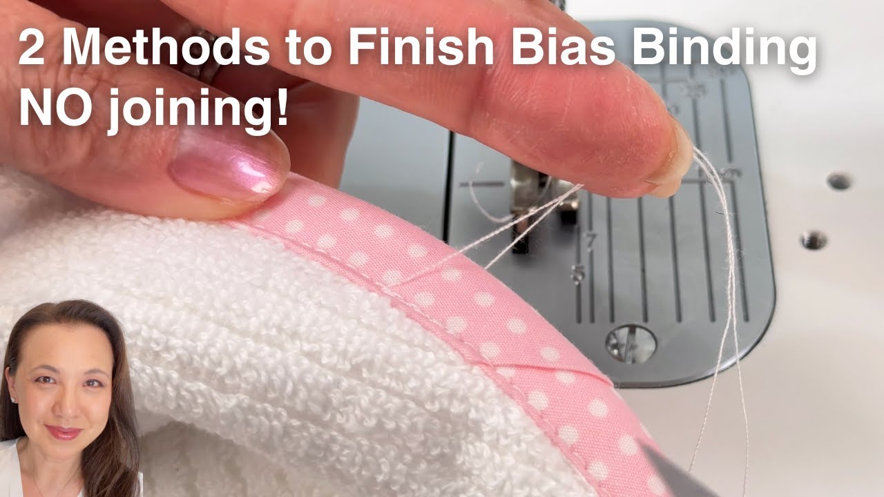 How to Finish the Ends of Double Fold Bias Binding - No Joining of Ends - YouTube