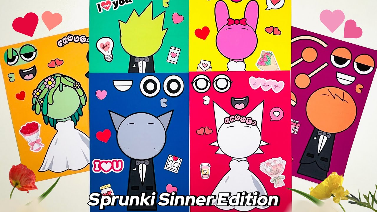 Sprunki Sinner Edition But EVERYONE GETS MARRIED Sticker Book 💍 스프런키 ...
