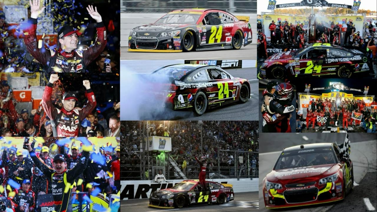 Jeff Gordon's Last Two Wins at Martinsville in 2013 and 2015 (Finishes ...