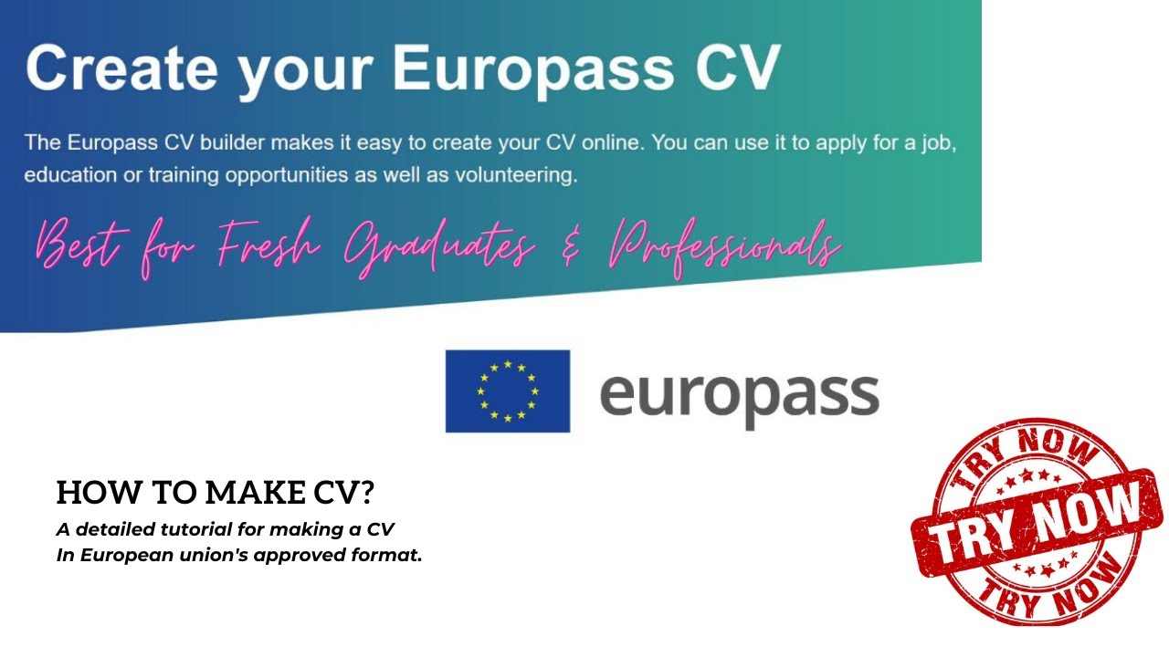 How to make the best CV? Europass Format | For fresh Graduates ...