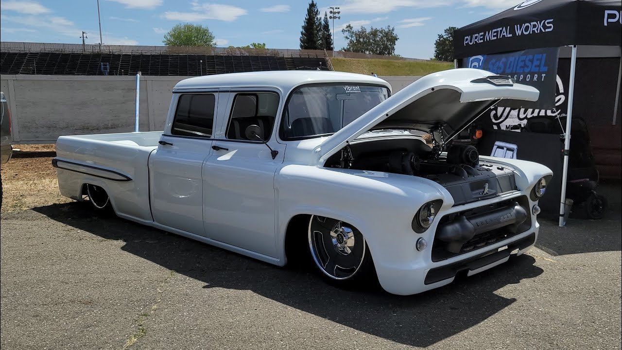 1955 Chevy Twin Turbo Duramax Diesel - YouTube