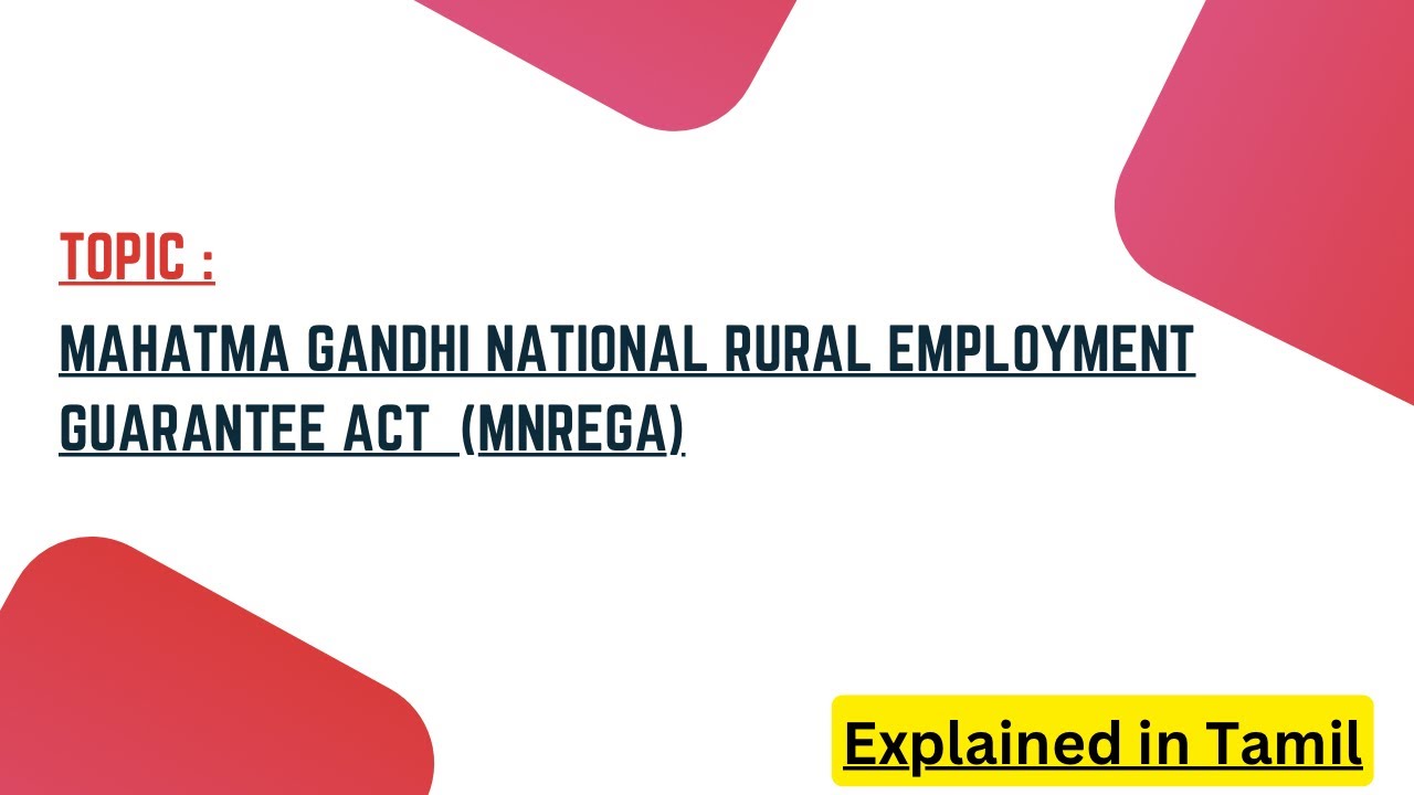 Mahatma Gandhi National Rural Employment Guarantee Act (MNREGA ...