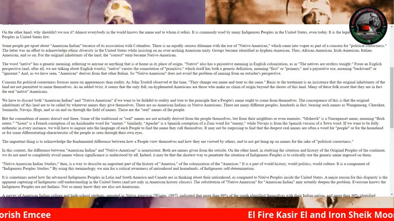 Canaanland Moors Washington Redskin Mascot and Lies about Moors - YouTube