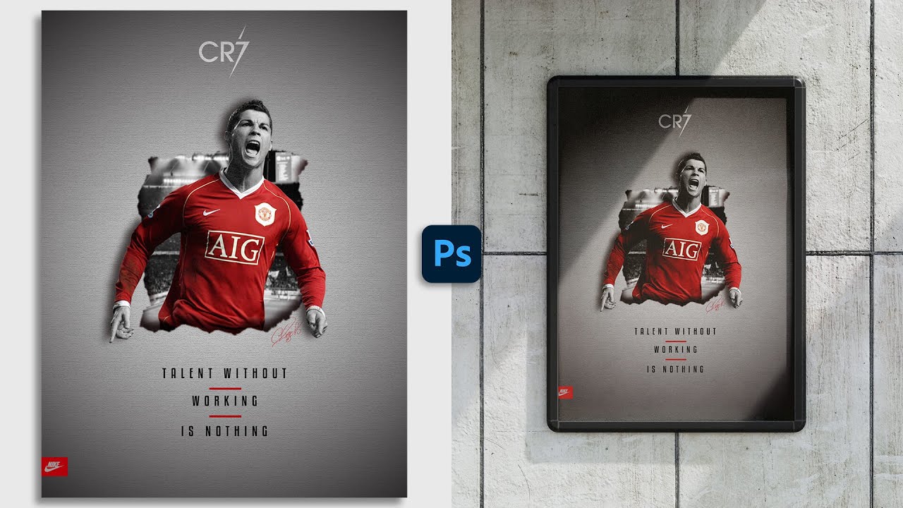 Football Sports Poster in Photoshop - Football Poster Design - YouTube