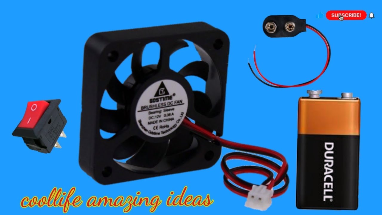howto create a dc motor fan with 9v Batory #electronic #repair #amazing ...