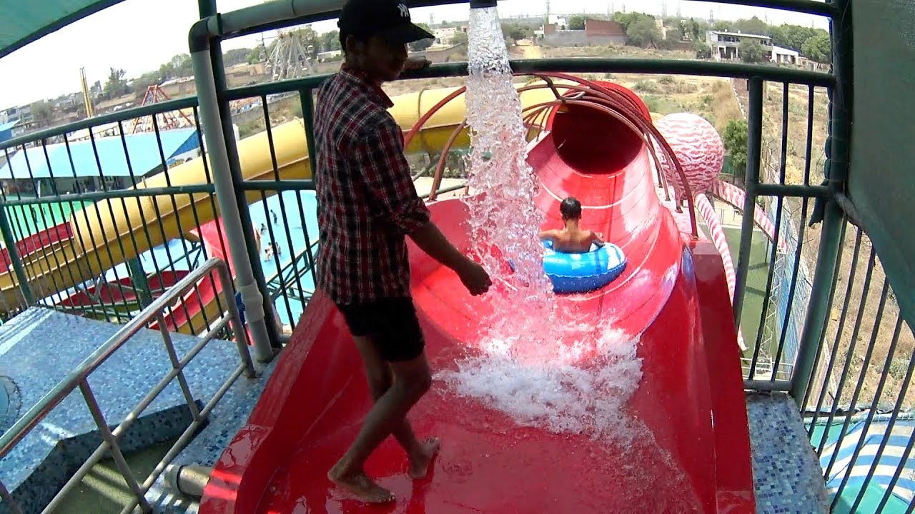 Tube Red Water Slide at Splash Water World - YouTube