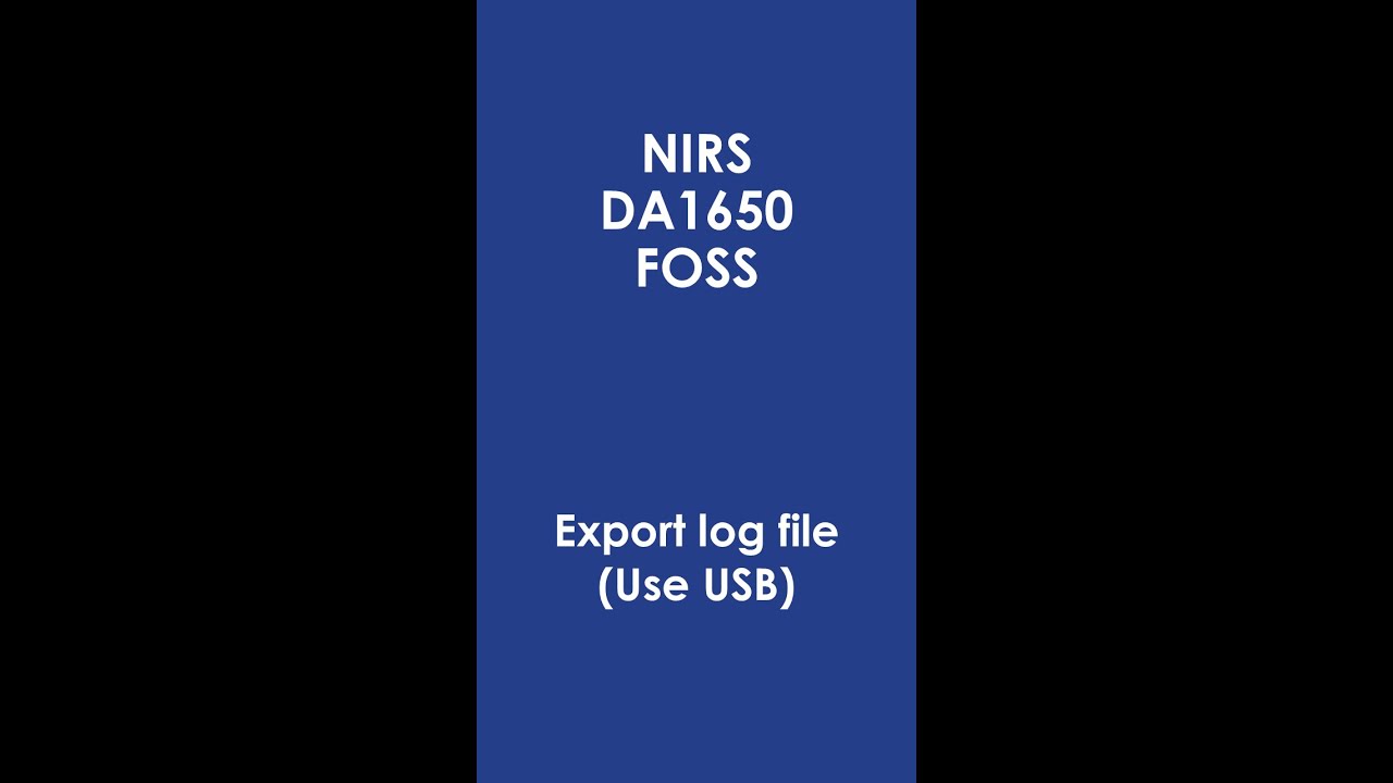 FOSS NIRS DA1650 - Export log file (Use USB) - YouTube