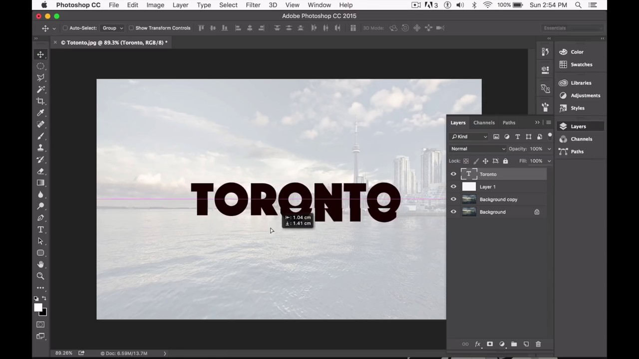 Adobe Photoshop CC Text Transparency Effect - YouTube