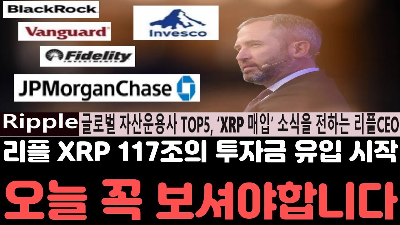 리플전망 리플 Xrp 글로벌 운용사 Top5 117조원의 투자금이 유입되기 시작한다 오늘 영상은 꼭 보셔야합니다 리플전망 리플호재 리플급등 리플코인 리플소송