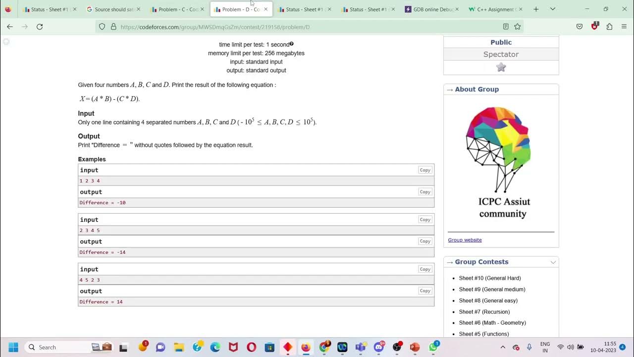 Solving Codeforces Difference Problem Basics Youtube