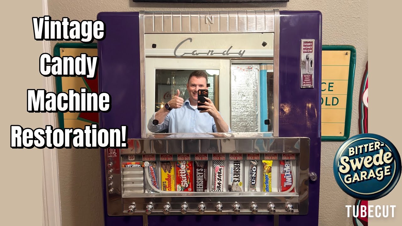 65 Year Old Vending Machine Makeover—Purple Paint Has to Go! - YouTube