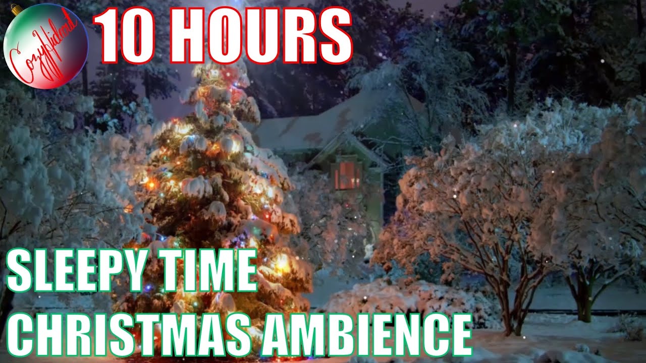 Beautiful Lit Christmas Tree in the Snow - Cozy Hideout - 10 Hours ...