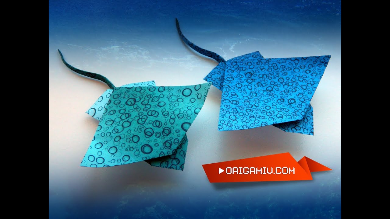 Stingray from origami paper (Toshikazu Kawasaki) - YouTube
