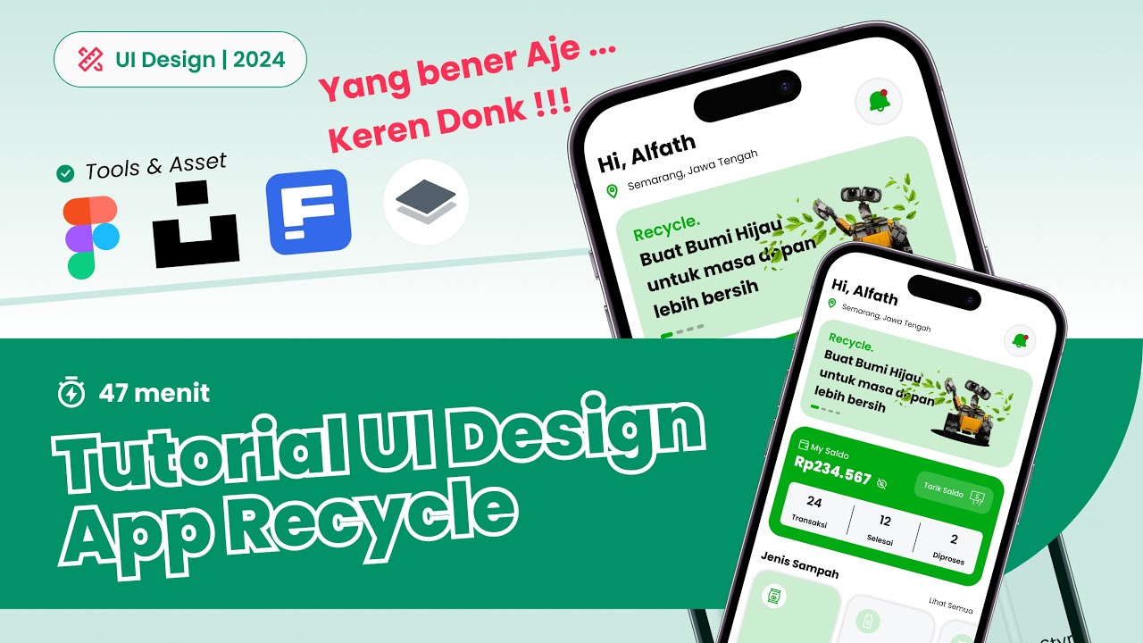 Tutorial Membuat UI Design App Recycle | Tool Figma - YouTube