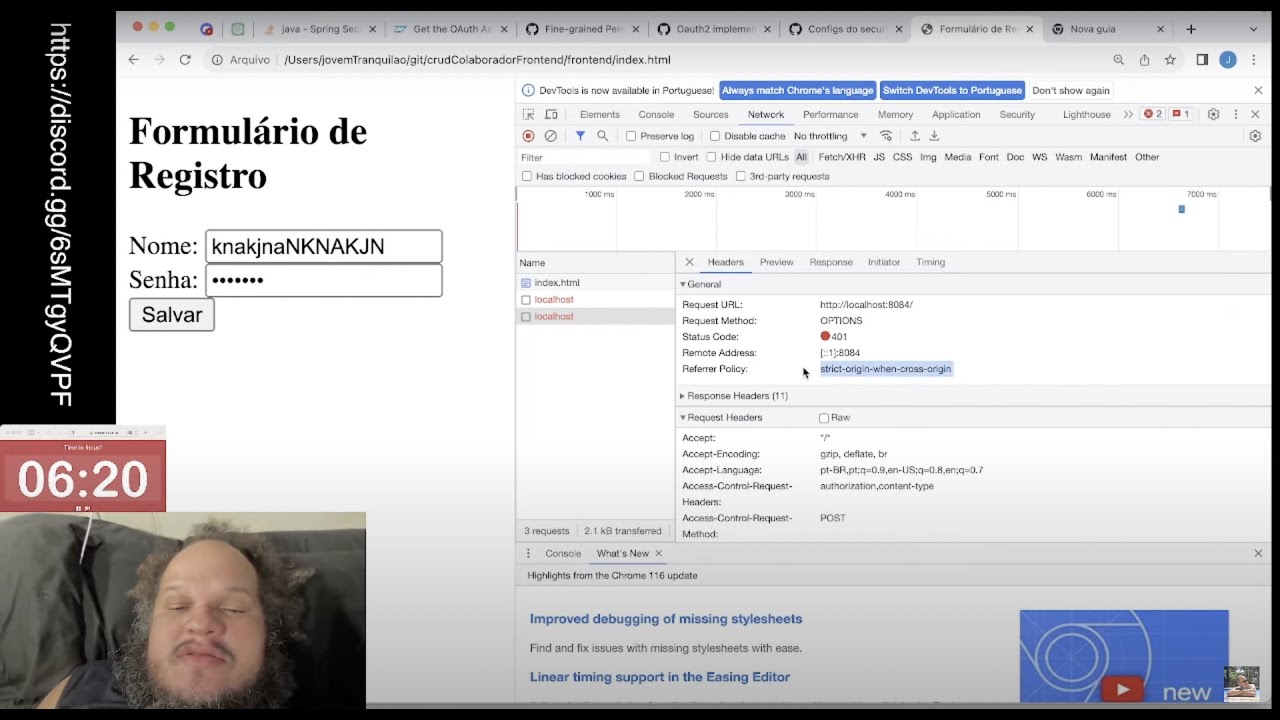 Programando Deitado Java Resolvendo Erro Cross Origin No Spring Security Ao Vivo Live