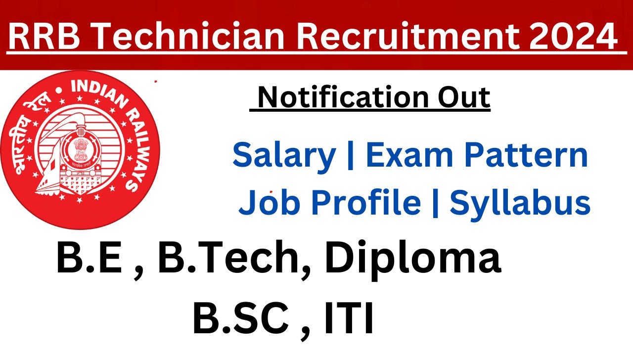 RRB Technician Recruitment 2024 Notification Out | 9144 Technician ...