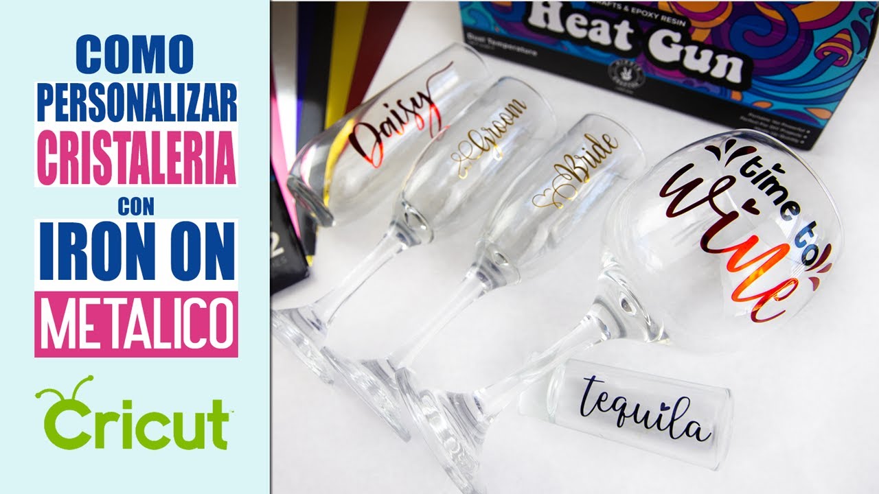 DIY Copas de Vino con Iron On Metálico y Cricut | Como Personalizar ...