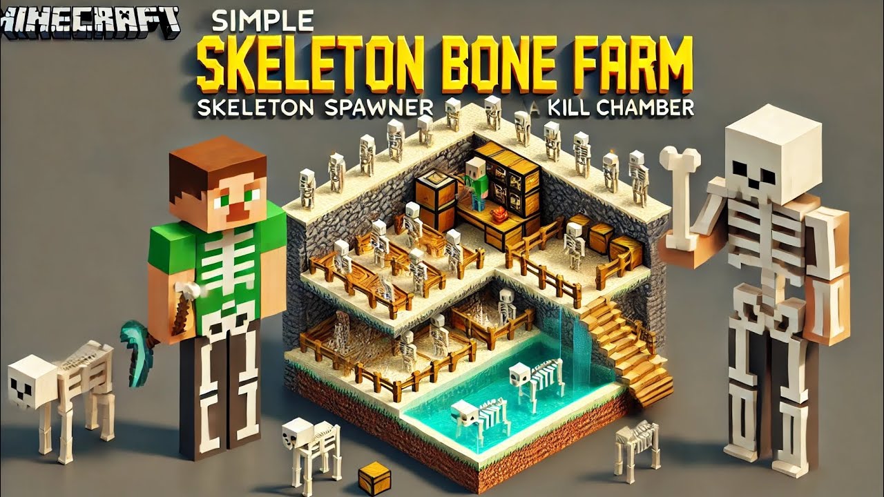 Minecraft Skeleton Bone Farm with Crafter Trick! - YouTube