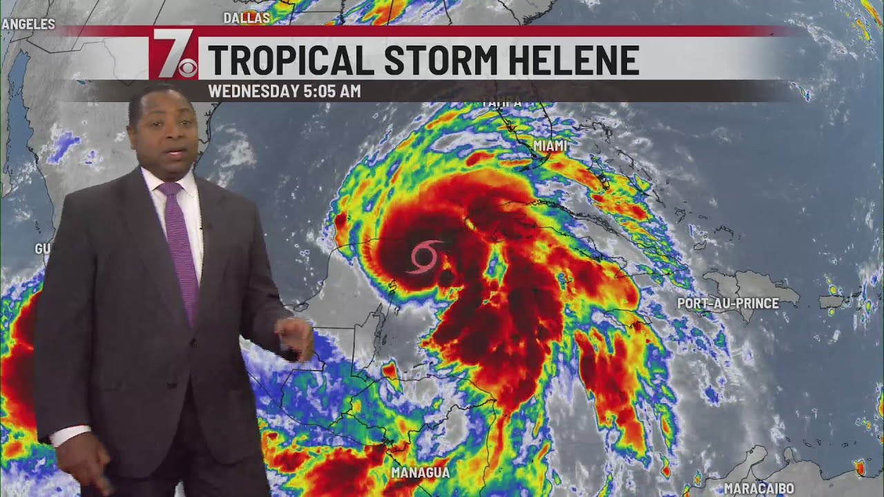 Tropical Storm Helene Forecast Update - 8 a.m. Wednesday - YouTube