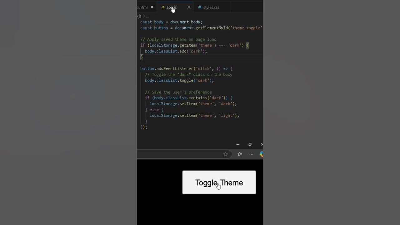 Toggle Theme || Html frontend - YouTube